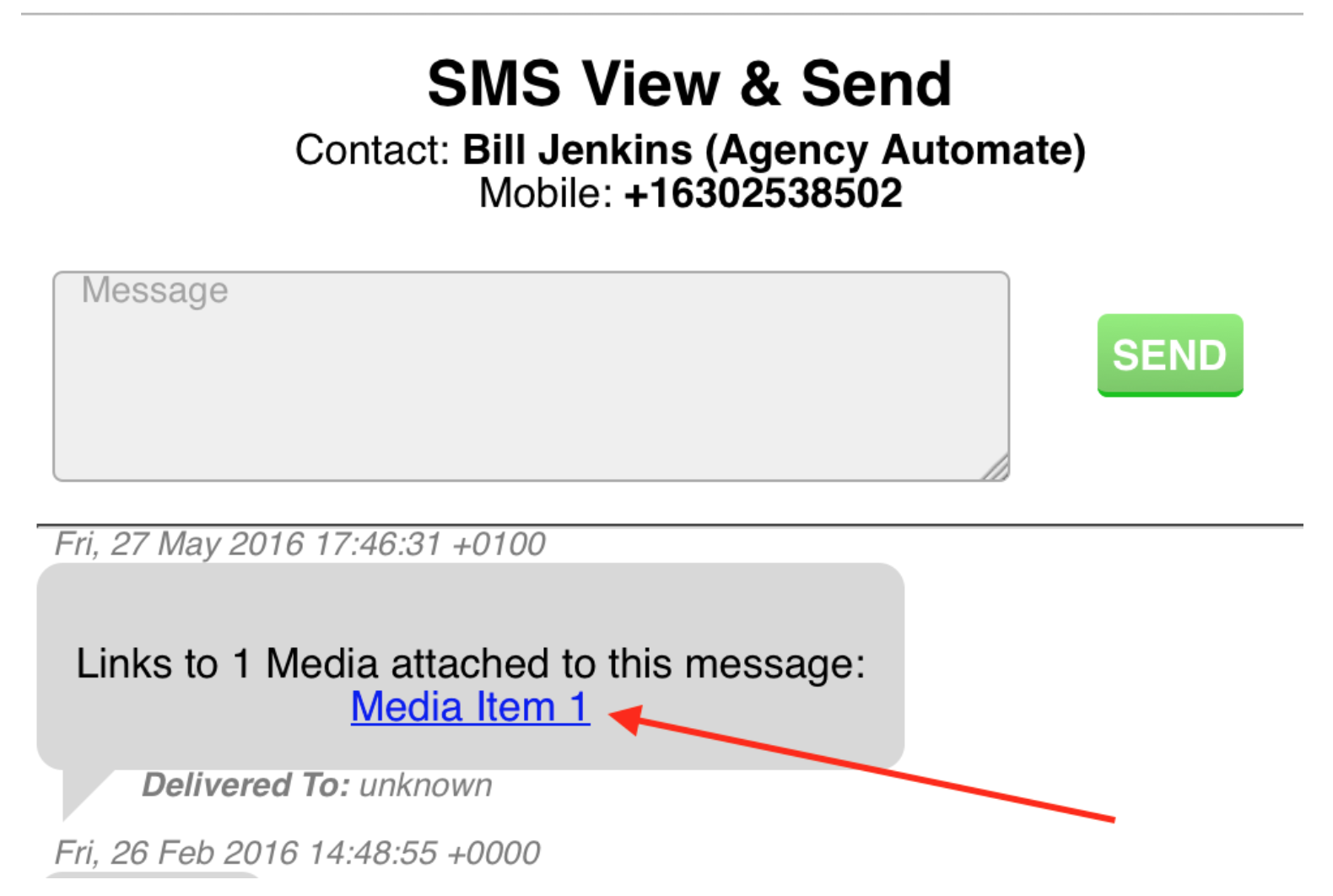 SMS View and Send with media